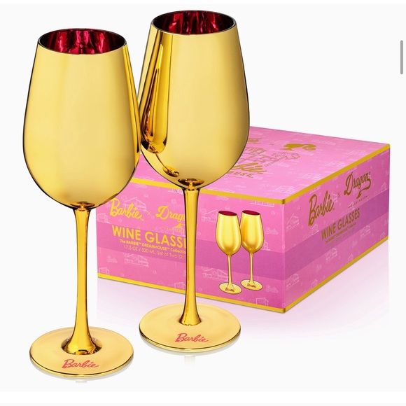 Other | New In Box Barbie Wine Glasses As Seen In Barbie The Movie ...